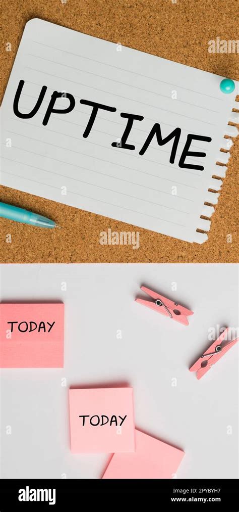 Sign Displaying Uptime Concept Meaning Time During Which Machine Especially Computer Is In