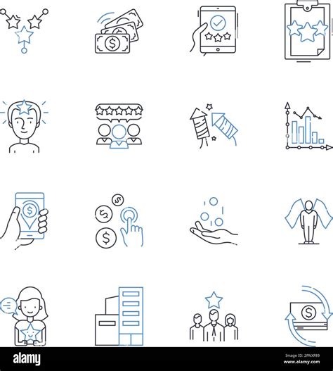 Financial Intelligence Line Icons Collection Budgeting Investing Frugality Wealth