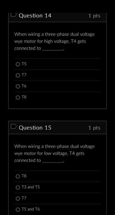 Solved When Wiring A Three Phase Dual Voltage Wye Motor