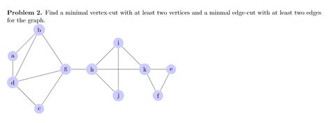 solved problem 2 find a minimal vertex cut with at least