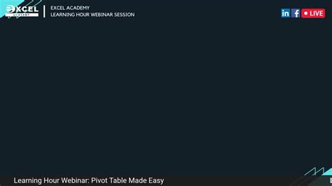 excel academy malaysia on linkedin learning hour webinar pivot table