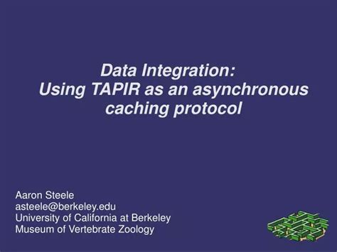 Ppt Data Integration Using Tapir As An Asynchronous Caching Protocol