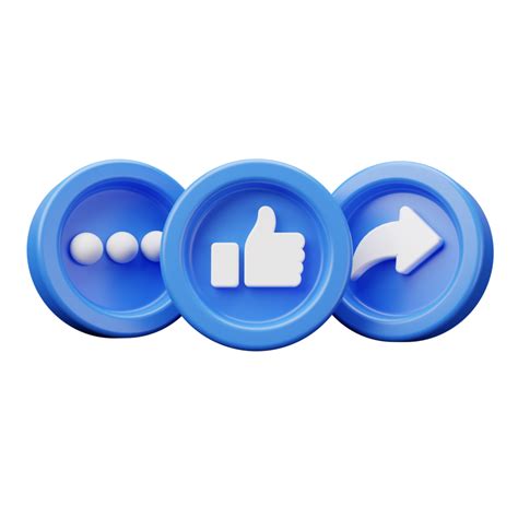 3d Social Media Like Comment And Share 29896119 Png