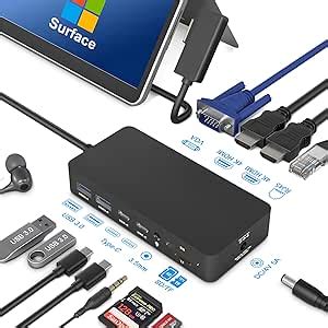 Microsoft Surface Docking Station Triple Displays Dual Hdmi Vga In Surface Dock For