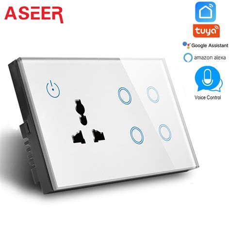 ASEER UK WIFI Socket With Gang WIFI Switch W Grandado