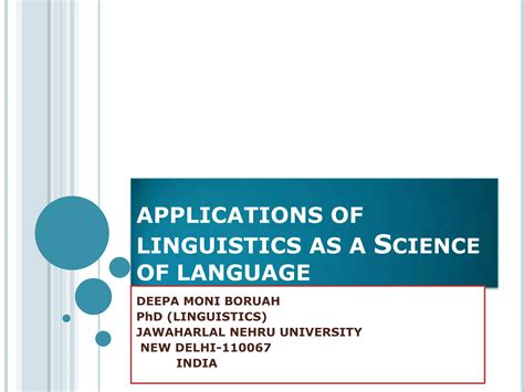 Application Of Linguistics Pptx