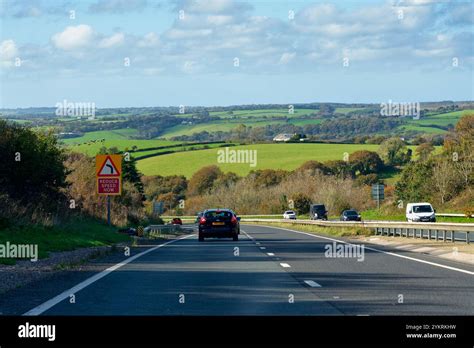 The West Bound A30 Trunk Road Passing Through The Countryside On The