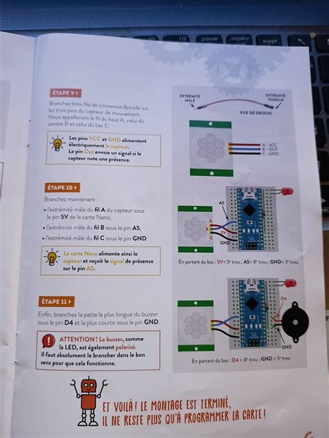 Incompréhension Premier Kit Arduino Alarme Infrarouge Français