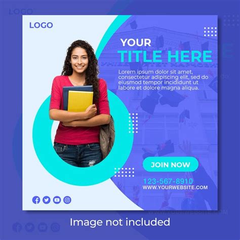 고등 교육 소셜 미디어 포스트 템플릿을 위한 장학금 프리미엄 Psd 파일
