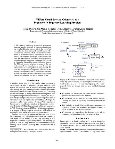 Pdf Vinet Visual Inertial Odometry As A Sequence To Sequence