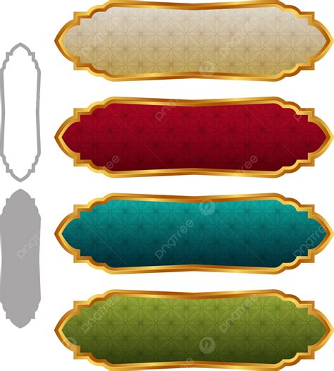 세트 장식 호화 금색 아랍어 이슬람 깃발 제목 틀 투명 배경 이슬람의 배너 텍스트 상자 Png 일러스트 및 벡터 에 대한 무료 다운로드 Pngtree