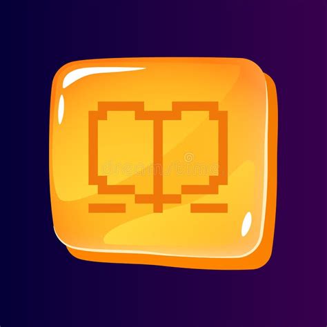 Book Glossy Ui Button With Pixelated Icon Stock Vector Illustration Of Element Videogame