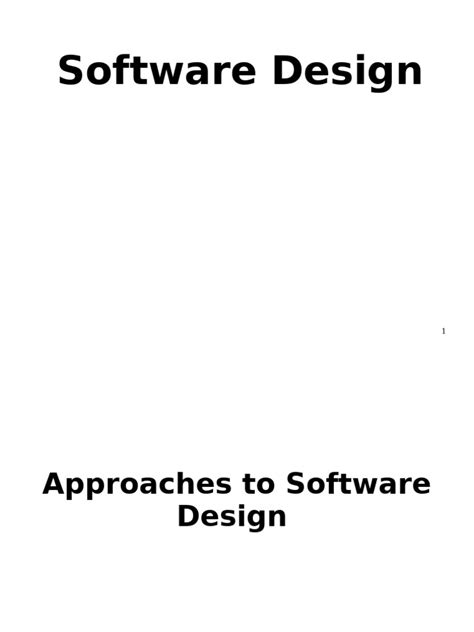 approaches to software design pdf object oriented programming