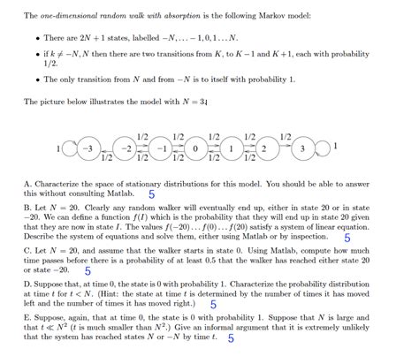 [solved] The One Dimensional Random Walk With Absorption