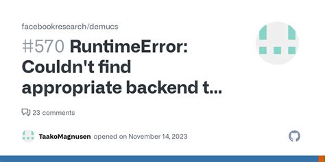 Runtimeerror Couldnt Find Appropriate Backend To Handle Uri · Issue