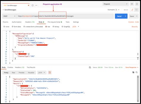 Amazon Web Services Aws Pinpoint Sms Message From Postman Stack