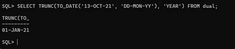 trunc function in sql naukri code 360