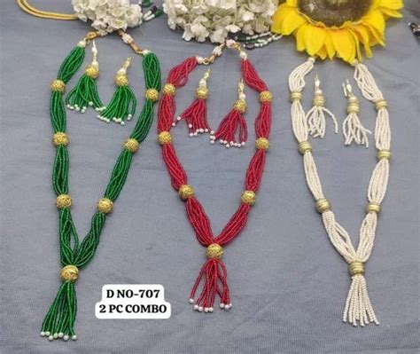 Combo Pearl Long Mala Set Sku 707B4 परल नकलस सट परल क हर क सट Rchie Creation LLP