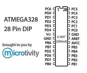 Microtivity Pack Of 1 ATmega328 8 Bit AVR Microcontroller W 32KBytes ISP Flash
