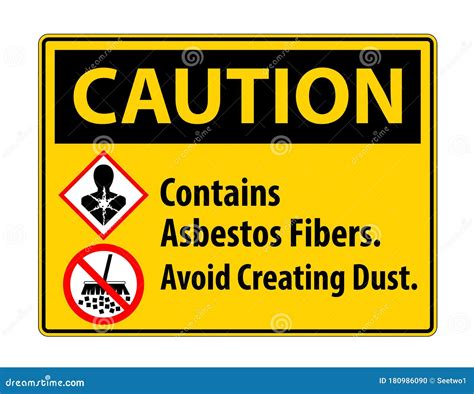 Caution Asbestos Hazard Symbol Sign Vector Illustration Isolated On