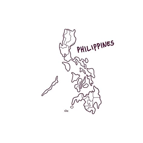 Hand Drawn Doodle Map Of Philippines Vector Illustration Premium Vector
