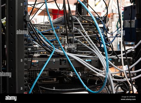 Many Cables Connecting Various Electronic Devices Inside Science Lab