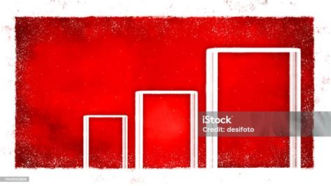 반짝이는 크리스마스 가로 밝고 생생한 적갈색 빨간색 배경과 반짝이는 반짝이는 점 세 개의 오름차순 추상 직사각형 또는 프레임 또는 자리 표시자 3가지 개체에 대한 스톡 벡터