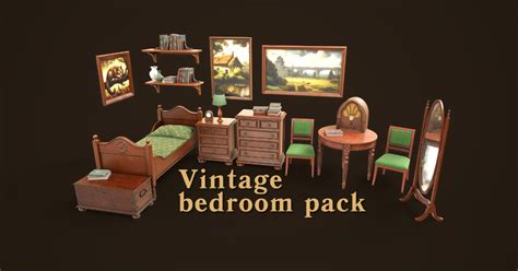 Vintage Bedroom Pack 3d Furniture Unity Asset Store
