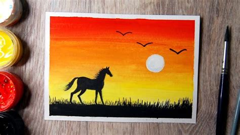 Как нарисовать лошадь гуашью Художественная роспись Уроки искусства Искусство