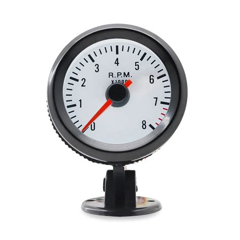 자동차 계량기 타코미터 Rpm 게이지 아날로그 블랙 Led 1 8 실린더 가솔린 2 인치 52mm 티몬