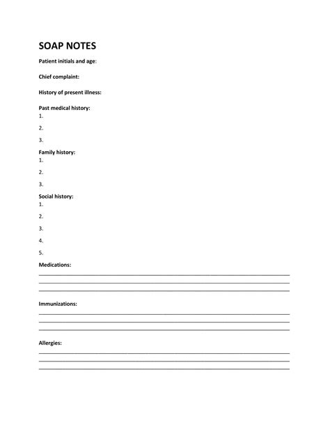 Free Printable Soap Note Templates Pdf Word