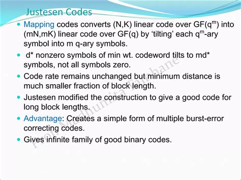 Justesen Codes Alternant Codes Goppa Codes Ppt