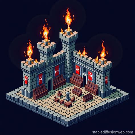 Medieval Templar Castle Pixel Art Stable Diffusion Online