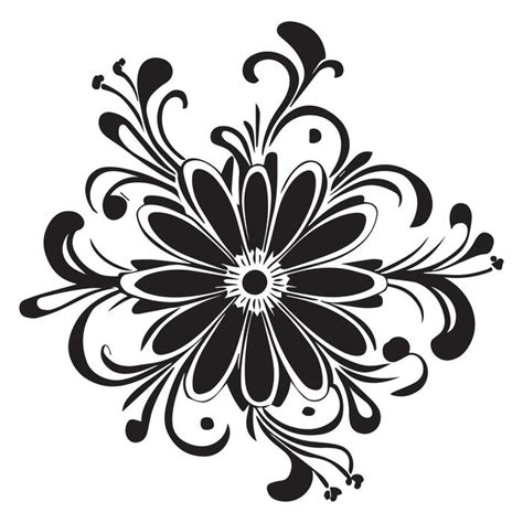 One Color Floral Vector Art Icons And Graphics For Free Download