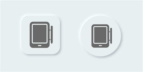 Tablet Solid Icon In Neomorphic Design Style Device Signs Vector Illustration 23870070 Vector