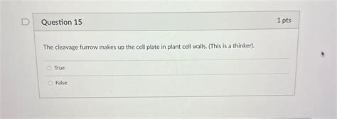 Solved Question 151 ﻿ptsthe Cleavage Furrow Makes Up The