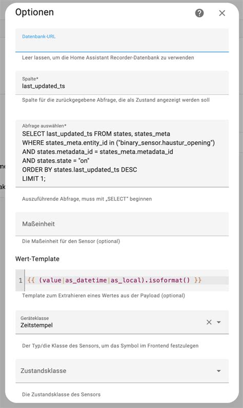 Sql Information Into Timestamp Sensor Configuration Home Assistant