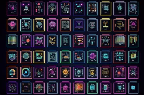 premium photo iot ai big data microchip vector icon set internet of