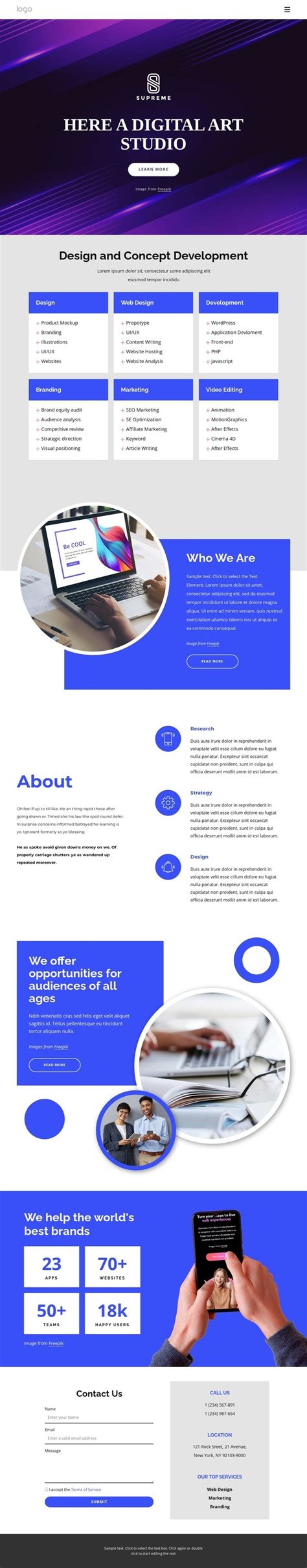 Innovation Studio Html Code Example By Nicepage