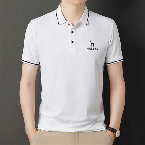 항균 원단 코튼 폴로 셔츠 Hazzys 반팔 캐주얼 상의 남성 의류 디자이너 브랜드 최고급 패션 여름 AliExpress