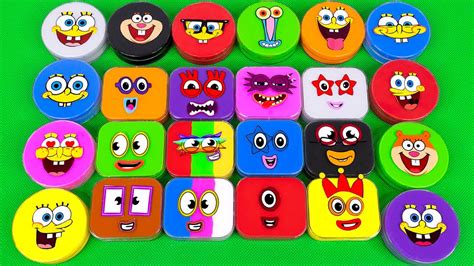 Looking Numberblocks Alphablocks Spongebob With All Clay Shapes Mix