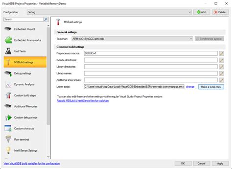 adjusting softdevice memory for nordic nrf52x devices visualgdb tutorials