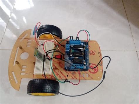 bluetooth controlled bot using adafruit l293d motor driver hackster