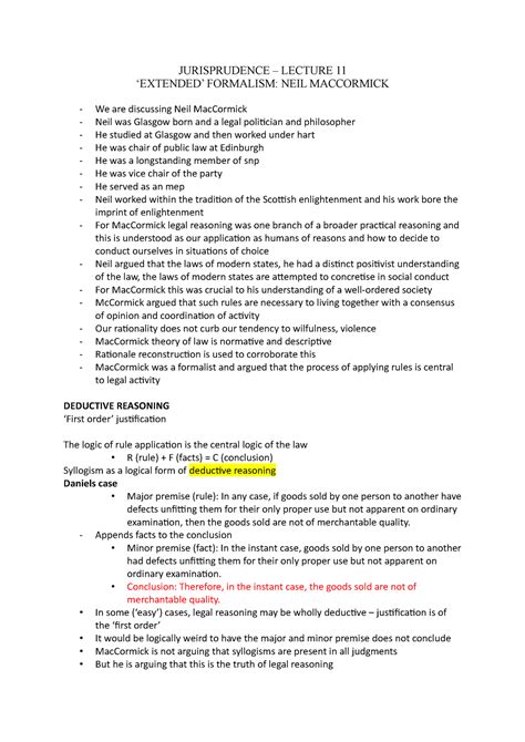 Extended Formalism Neil Ma Cormick L11 Jurisprudence Lecture 11 ‘extended Formalism
