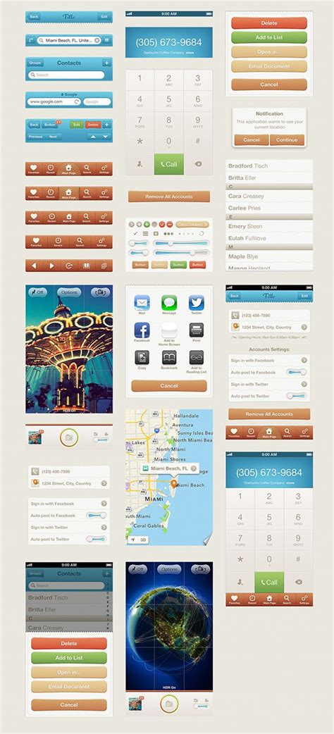 Vintage Ios Ui Kit By Pixelkit Via Behance Mobile App Ui Mobile