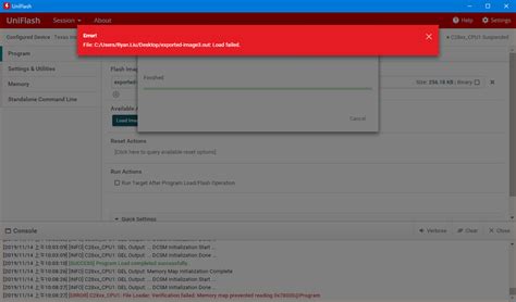 TMS F Questions Reagrding Verification Error In UniFlash C Microcontrollers Forum