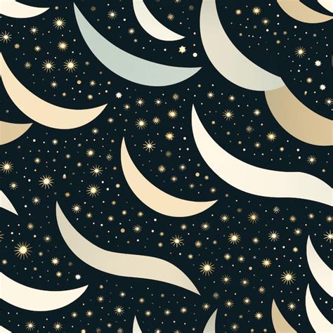 Premium Photo Starry Night Sky With Crescents And Stars In The Sky Generative Ai