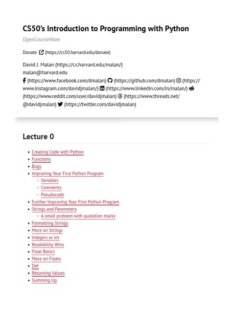 Lecture 0 Notes Cs50t Pdf Parameter Computer Programming