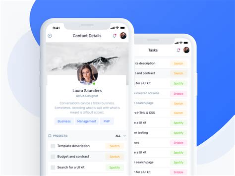 Iotask Mobile Ui Kit User Profile Screen By Whiteui Store On Dribbble
