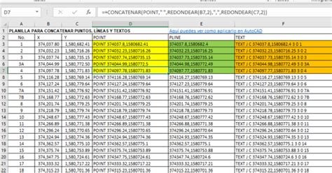 Zc 055 Plantilla Para Concatenar Puntos Polígono Y Textos De Vértices De Excel A Autocad